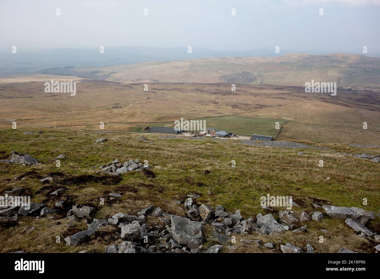 Leck Fell House Farm near the Three Men of Gragareth (3 Tall Cairns) in ...