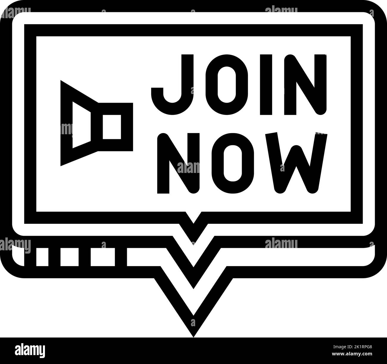 join now registration line icon vector illustration Stock Vector Image ...