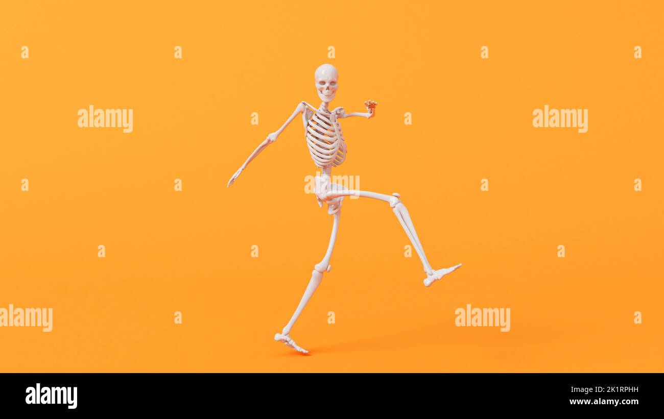 Fun halloween dancing skeleton character. 3D Rendering Stock Photo - Alamy