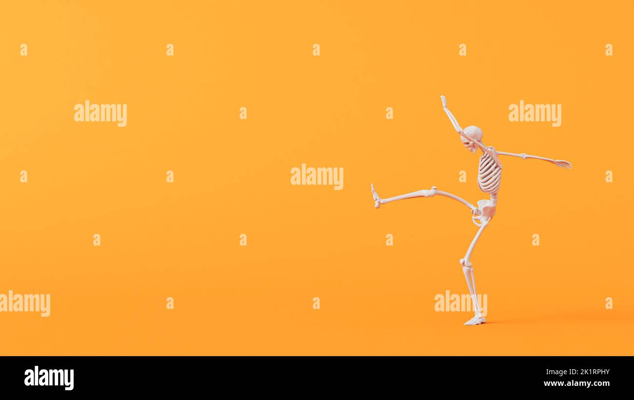 Fun halloween dancing skeleton character. 3D Rendering Stock Photo - Alamy