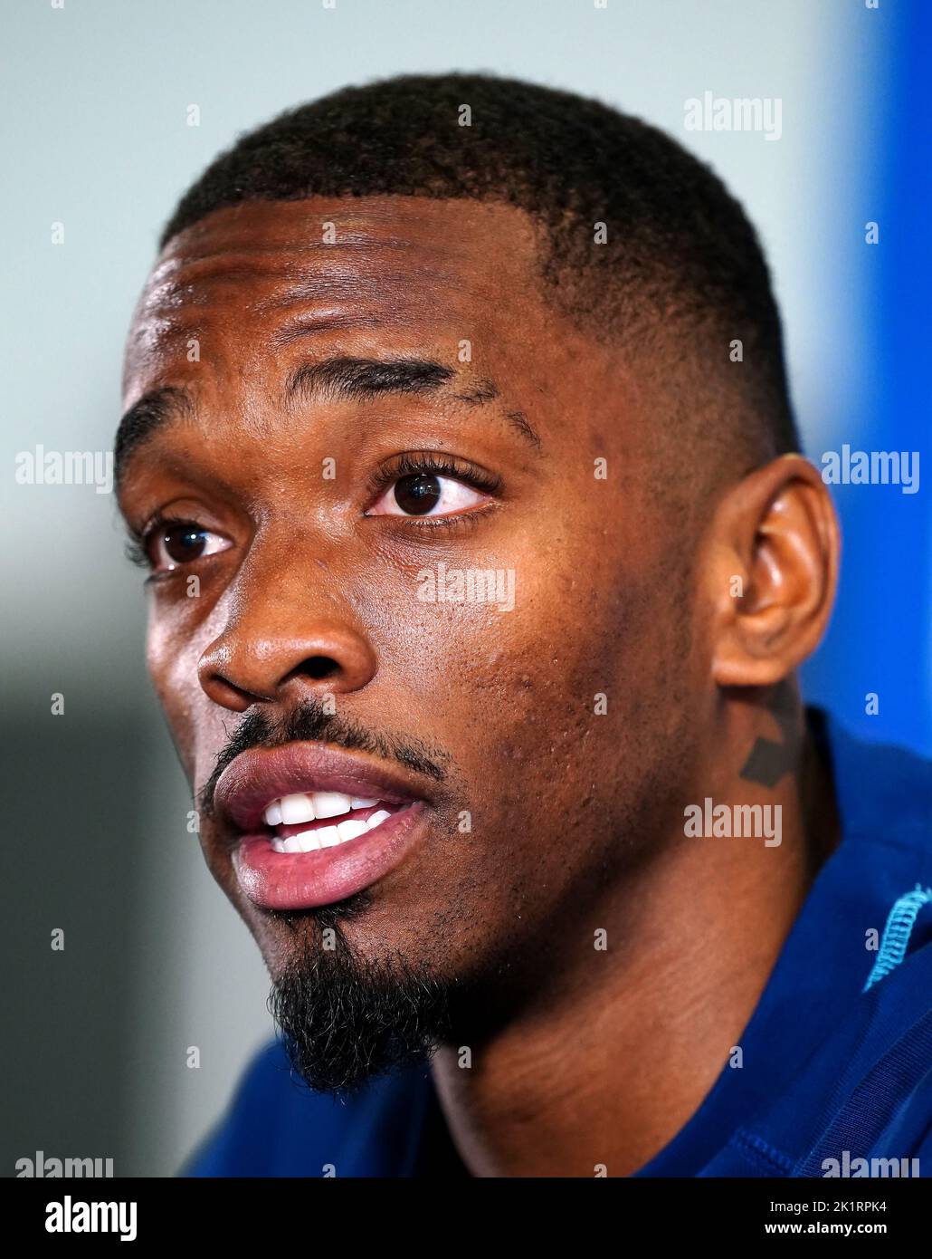 England's Ivan Toney during a press conference at St. George's Park ...