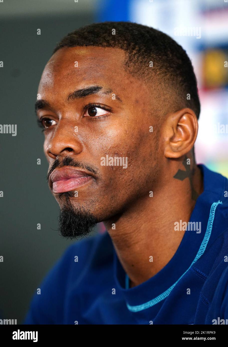 England's Ivan Toney during a press conference at St. George's Park ...