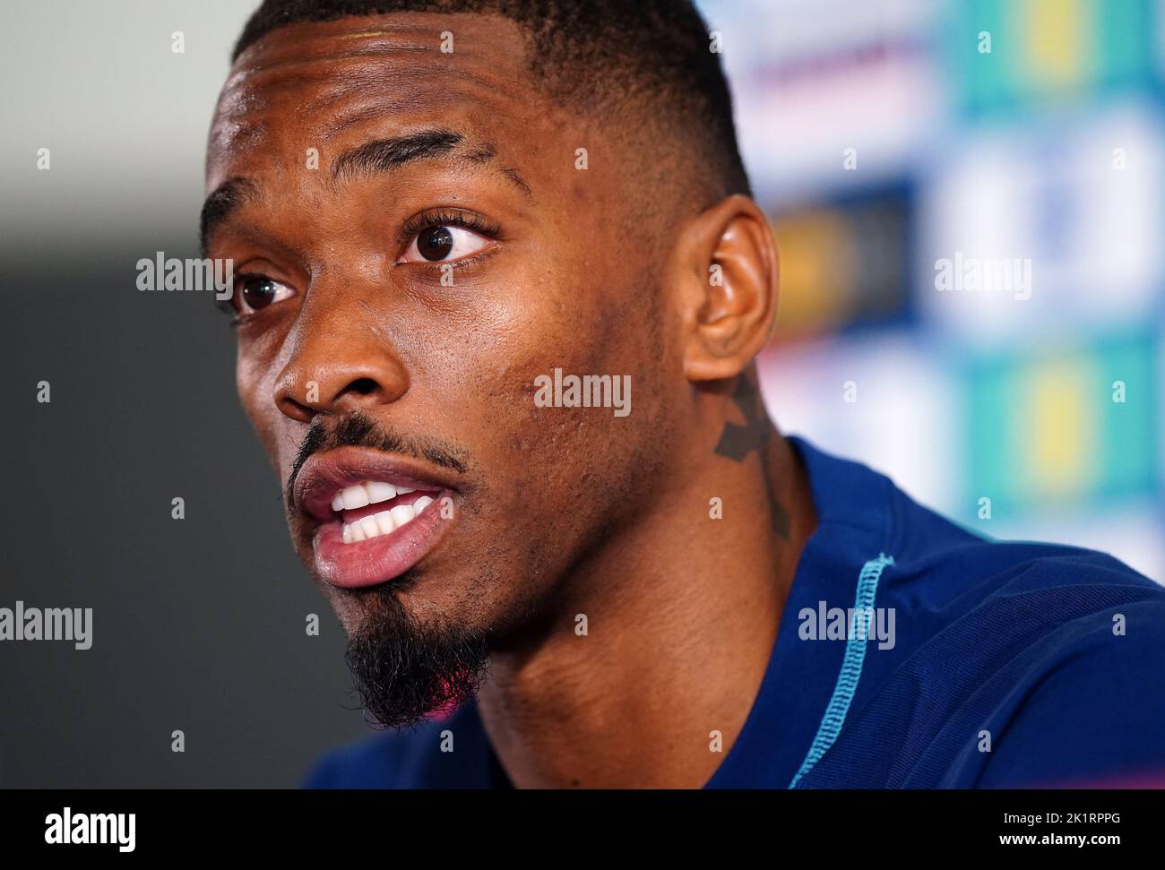 England's Ivan Toney during a press conference at St. George's Park ...