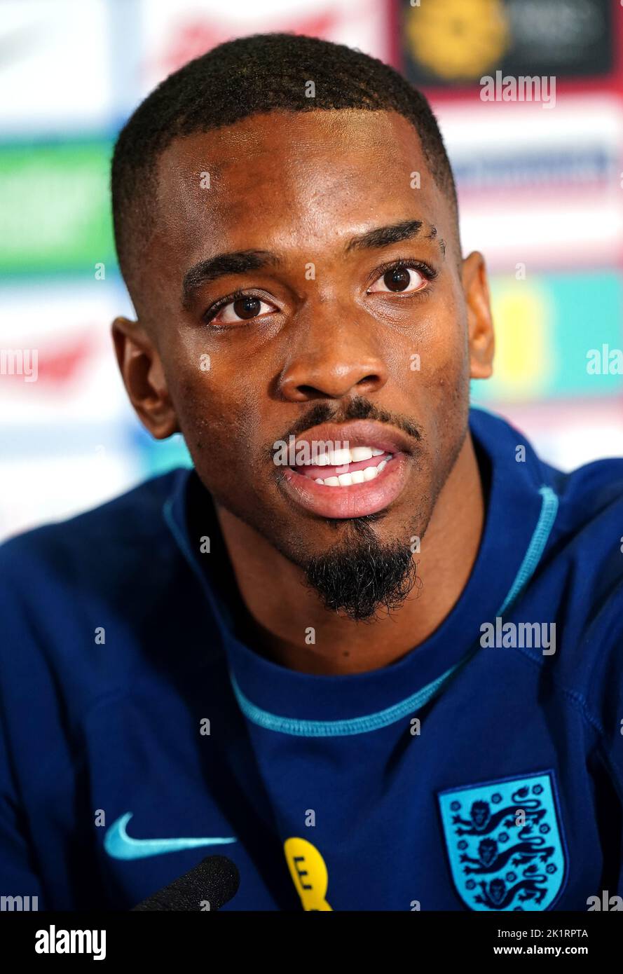 England's Ivan Toney during a press conference at St. George's Park ...