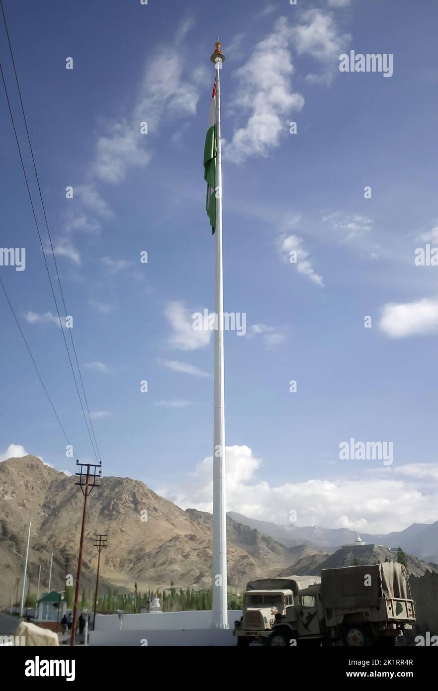 Indian flag in the Hall of Fame, Leh Ladakh India Stock Photo - Alamy