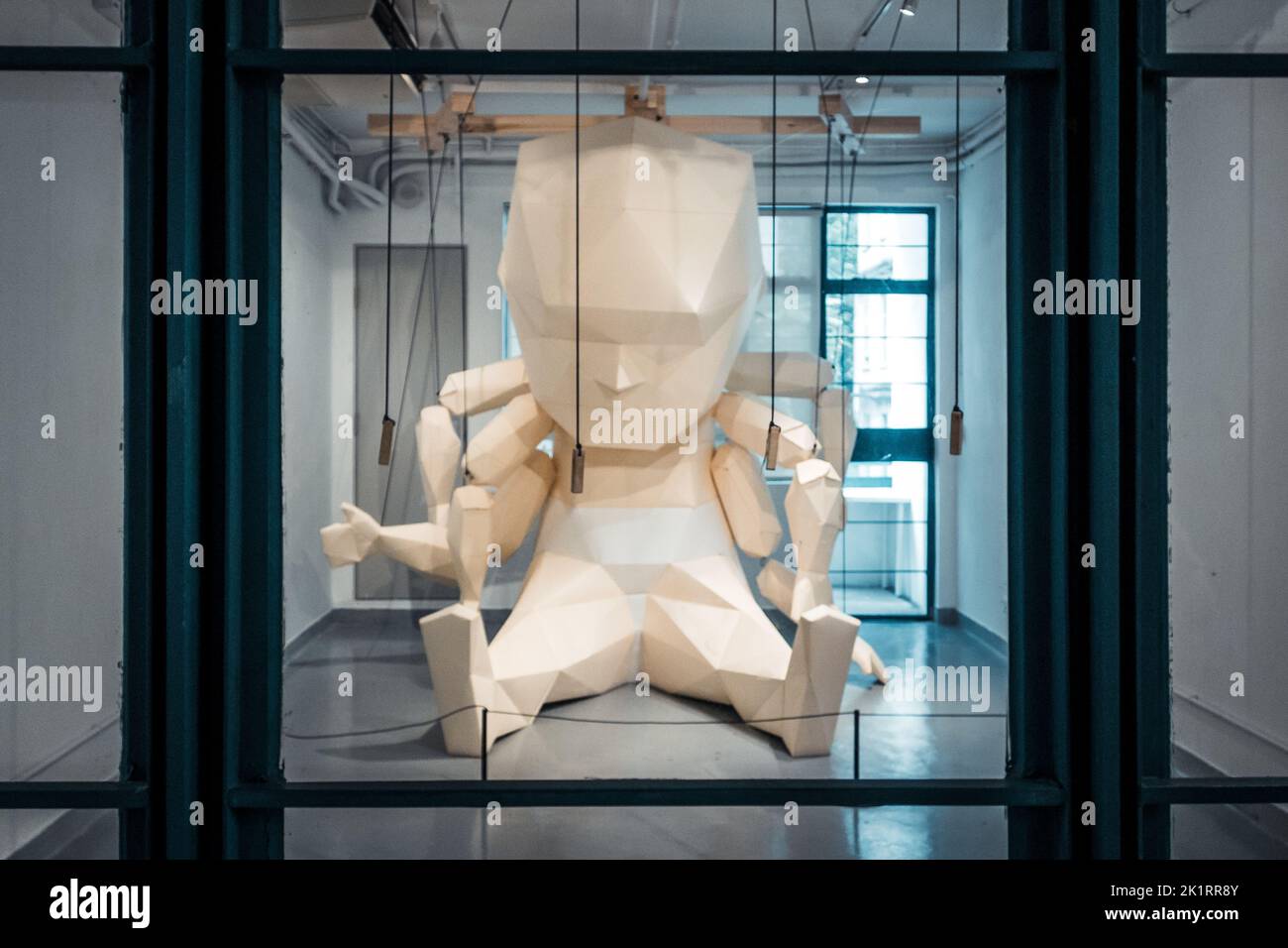 The installation of art indoors behind a frame Stock Photo - Alamy