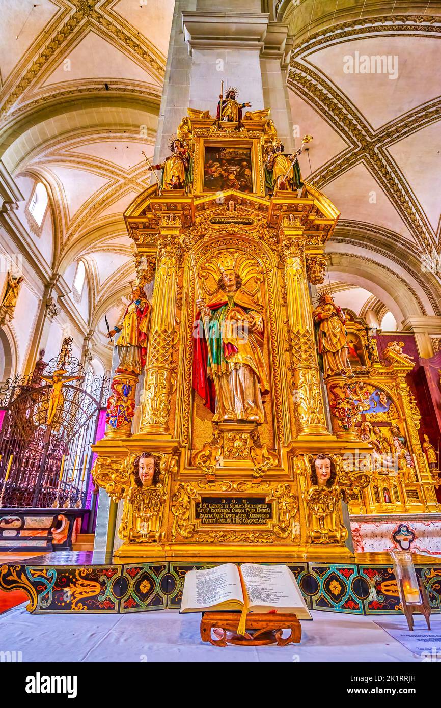 LUCERNE, SWITZERLAND - MARCH 30, 2022: St The golden Altarpiece of St ...