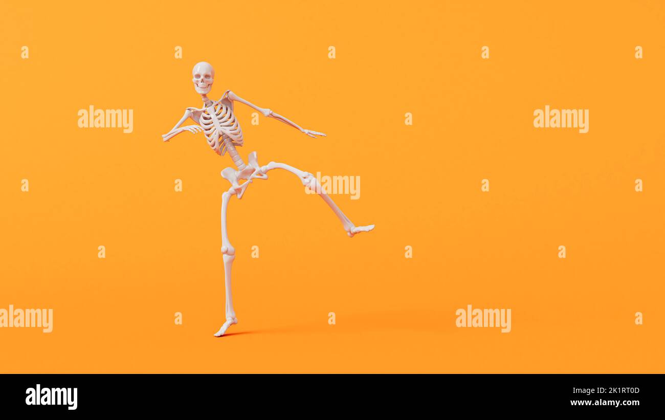 Fun halloween dancing skeleton character. 3D Rendering Stock Photo - Alamy