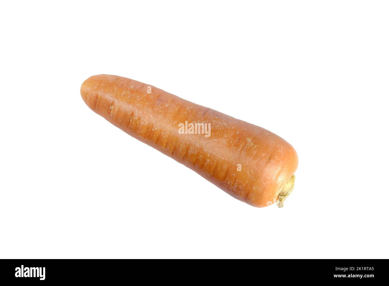 a carrot a tapering orange-colored root eaten as a vegetable, isolated ...