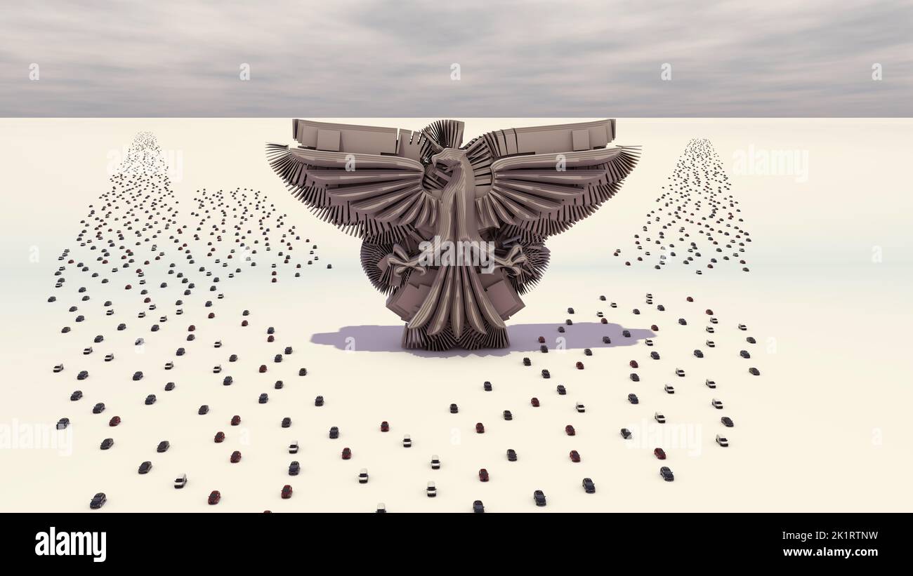 A 3D Illustration of an eagle architectural structure Stock Photo - Alamy