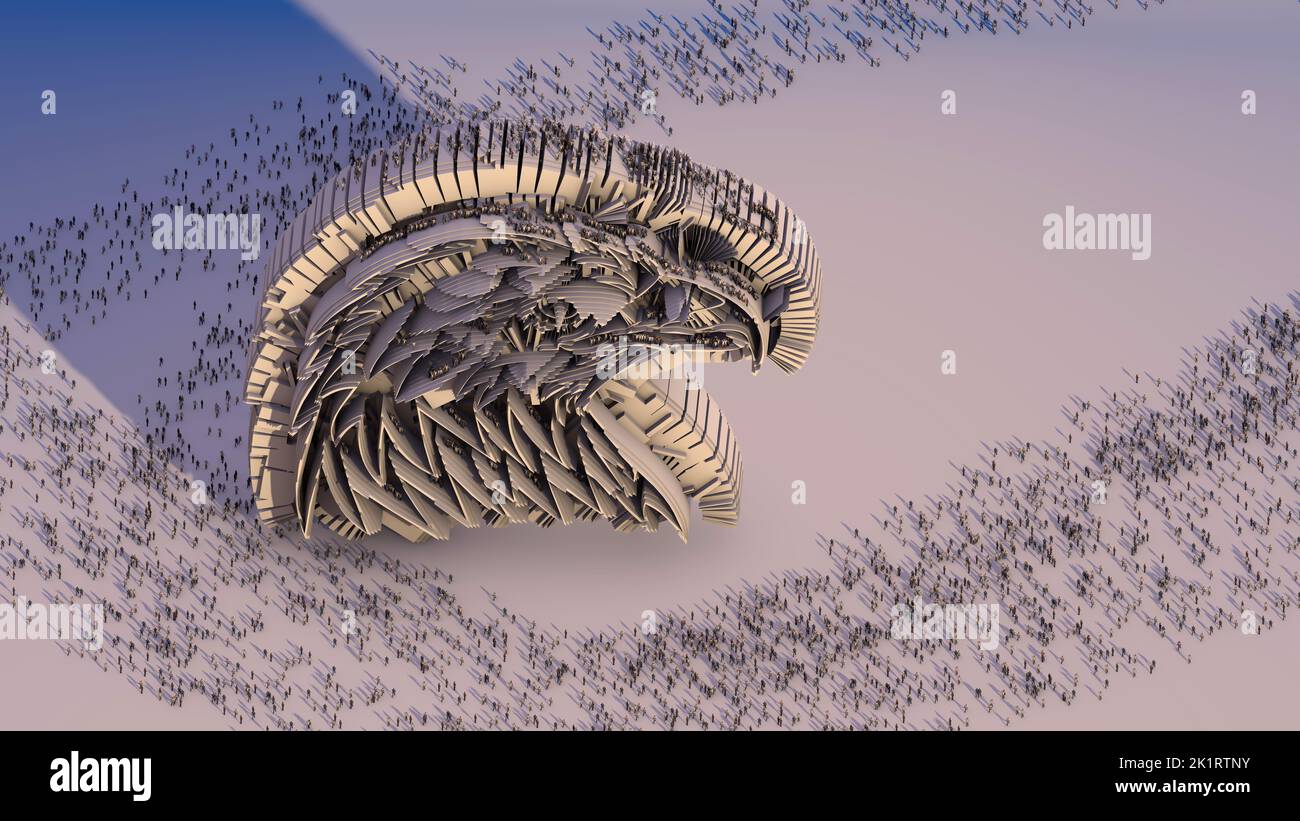 A 3D Illustration of an eagle architectural structure Stock Photo - Alamy