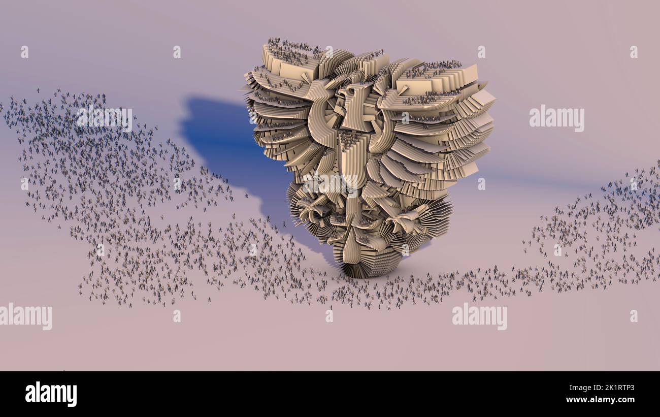 A 3D Illustration of an eagle architectural structure Stock Photo - Alamy
