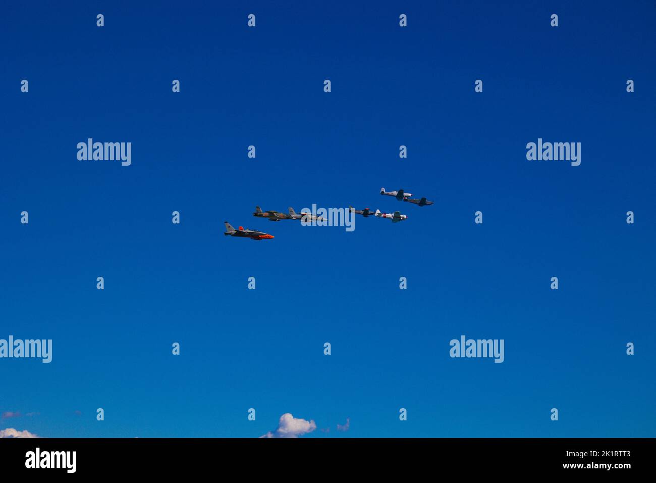 An air show of the Italian Air Forces in a clear blue sky Stock Photo ...