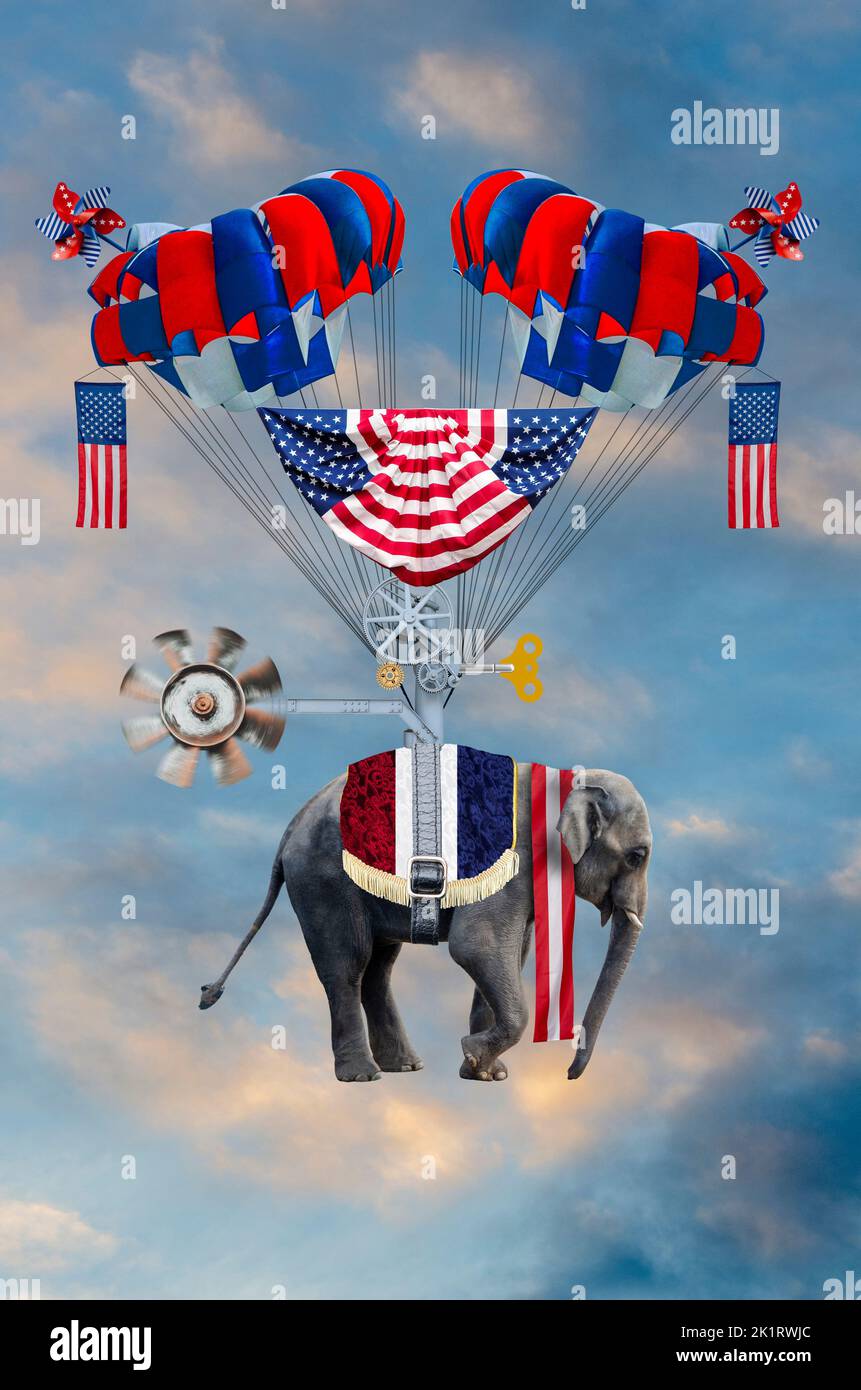 Republican Party, Flight of the Elephant Stock Photo - Alamy
