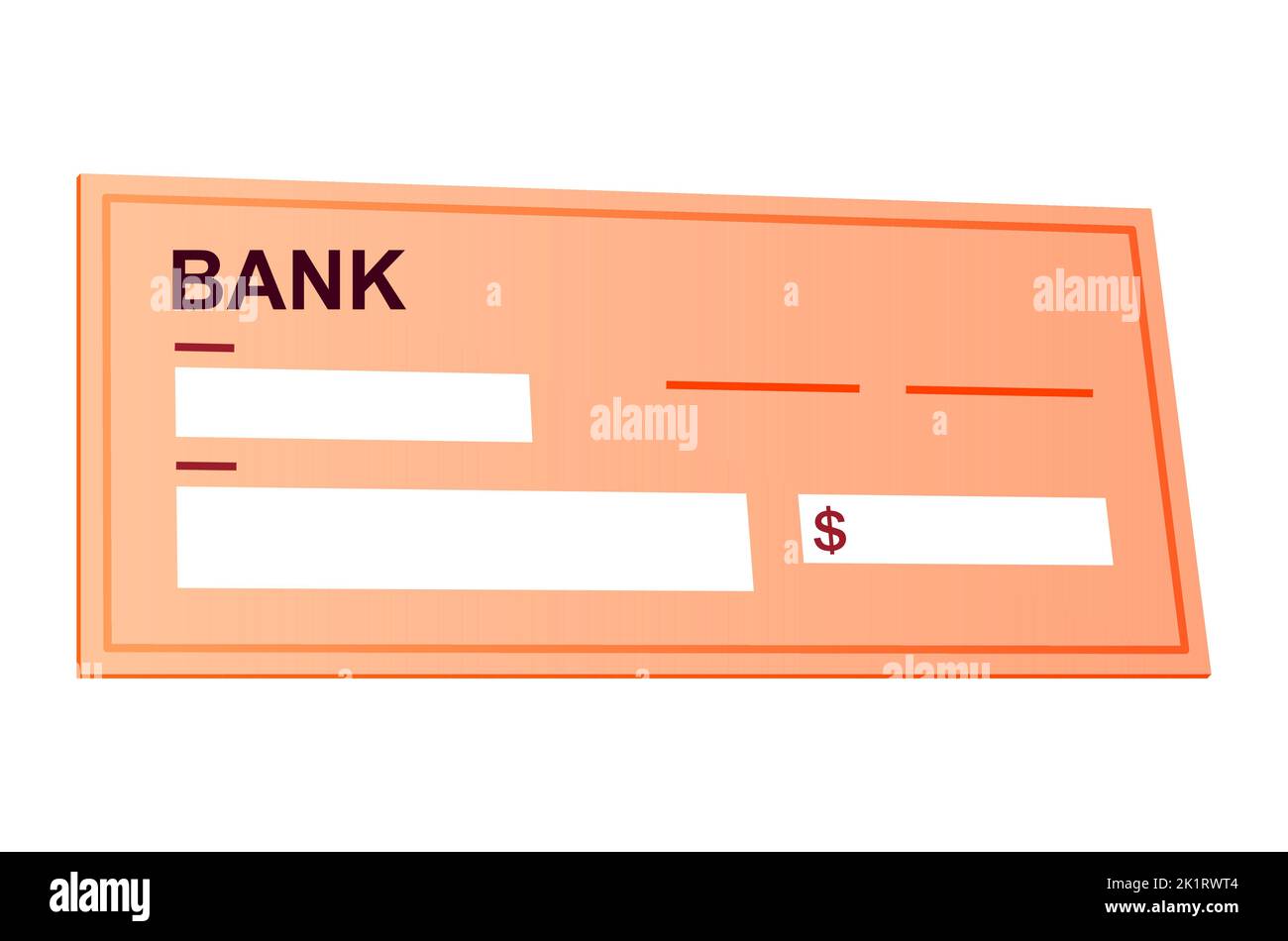 Empty bank check Stock Vector Images - Alamy
