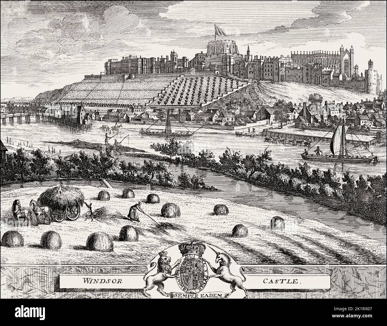 Windsor Castle, 1727, royal residence at Windsor, Berkshire, England ...