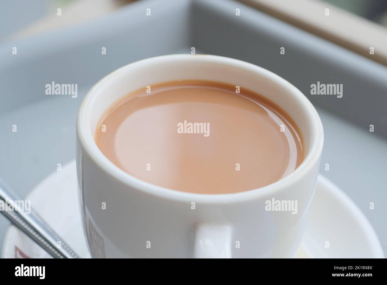 close up of cup of milk tea on table Stock Photo - Alamy