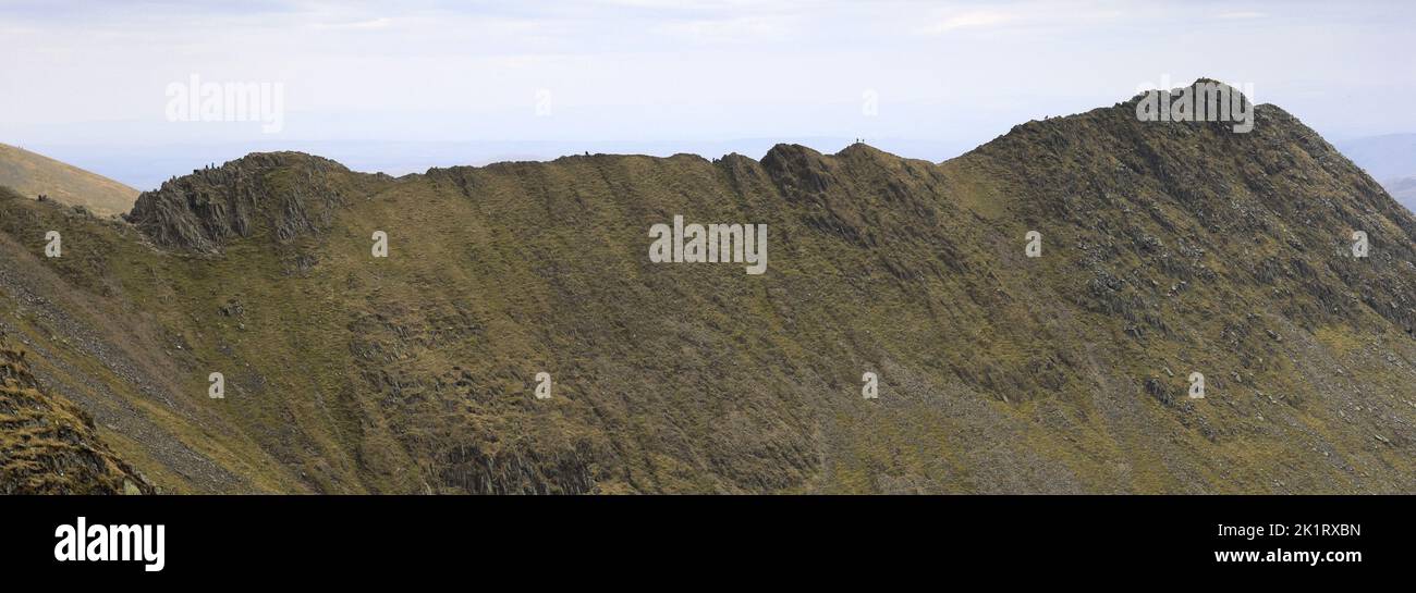 View over Striding Edge on the way to Helvellyn fell, Lake District ...