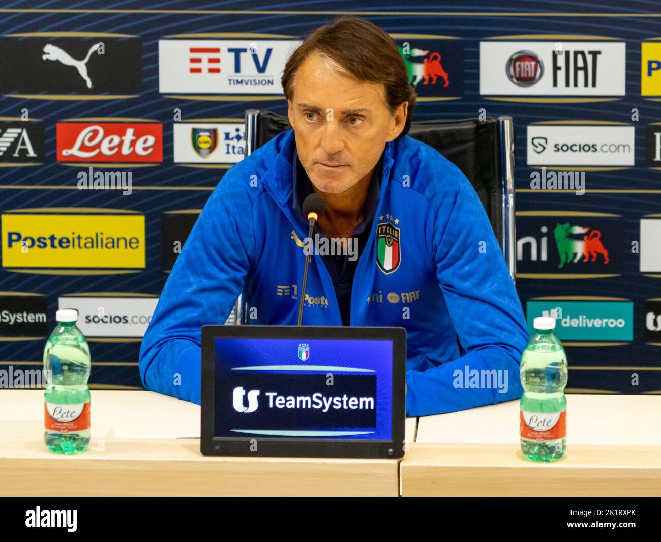 Italy Head Coach Roberto Mancini During The Press Conference Stock ...