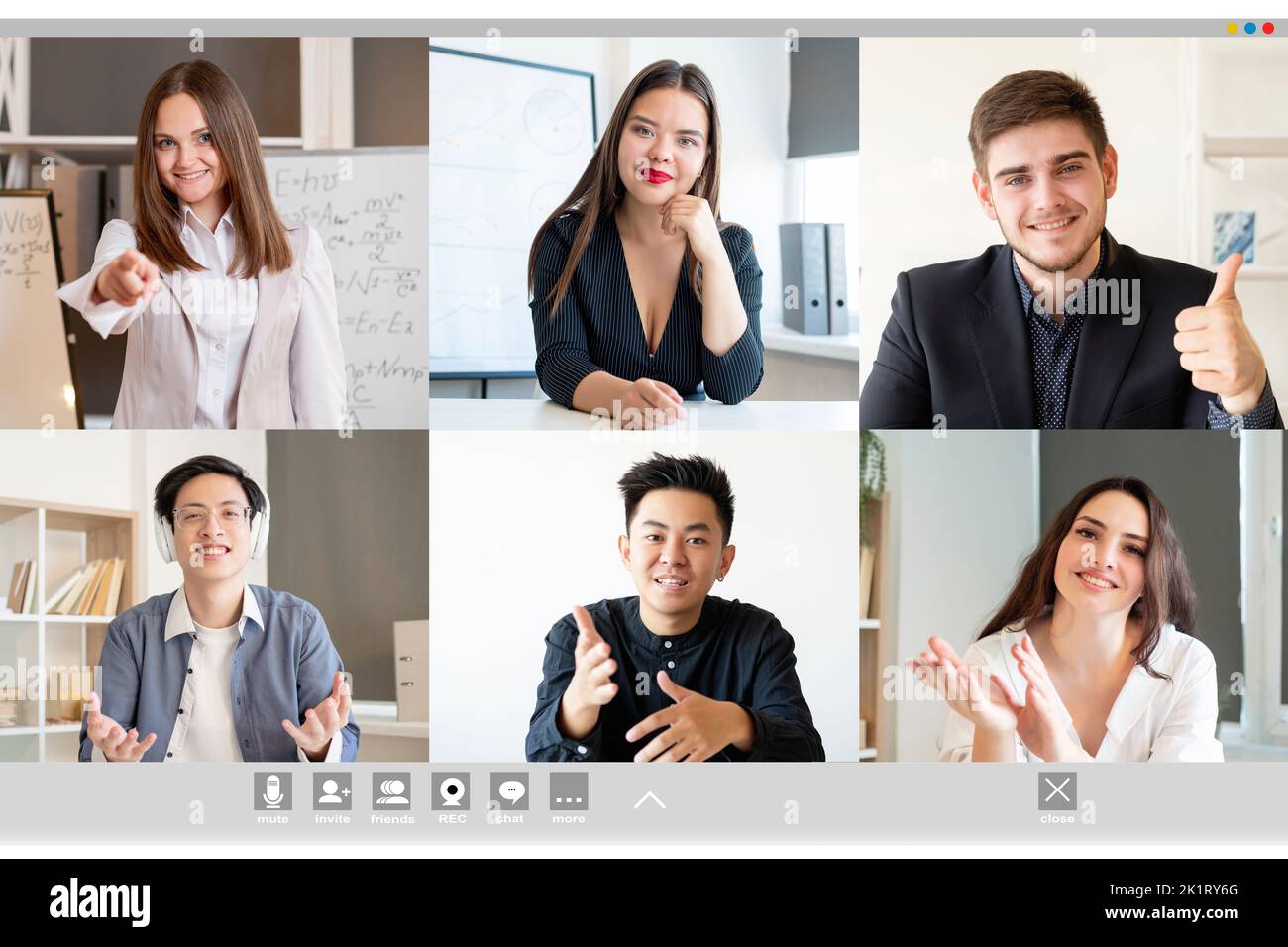 Video conference. Online learning. Group call. Business webinar ...