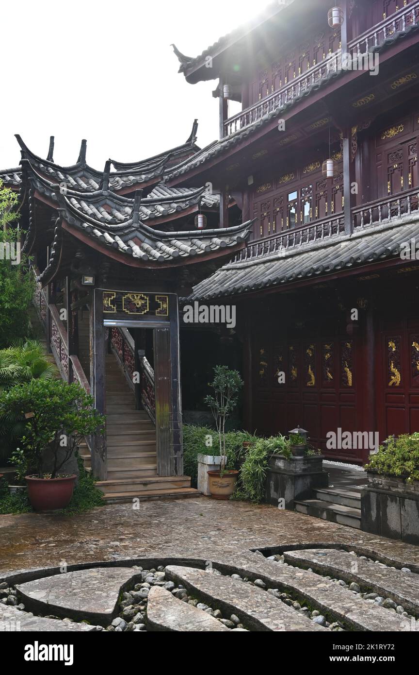 Exploring the ancient town in the city of Lijiang, Yunnan province ...