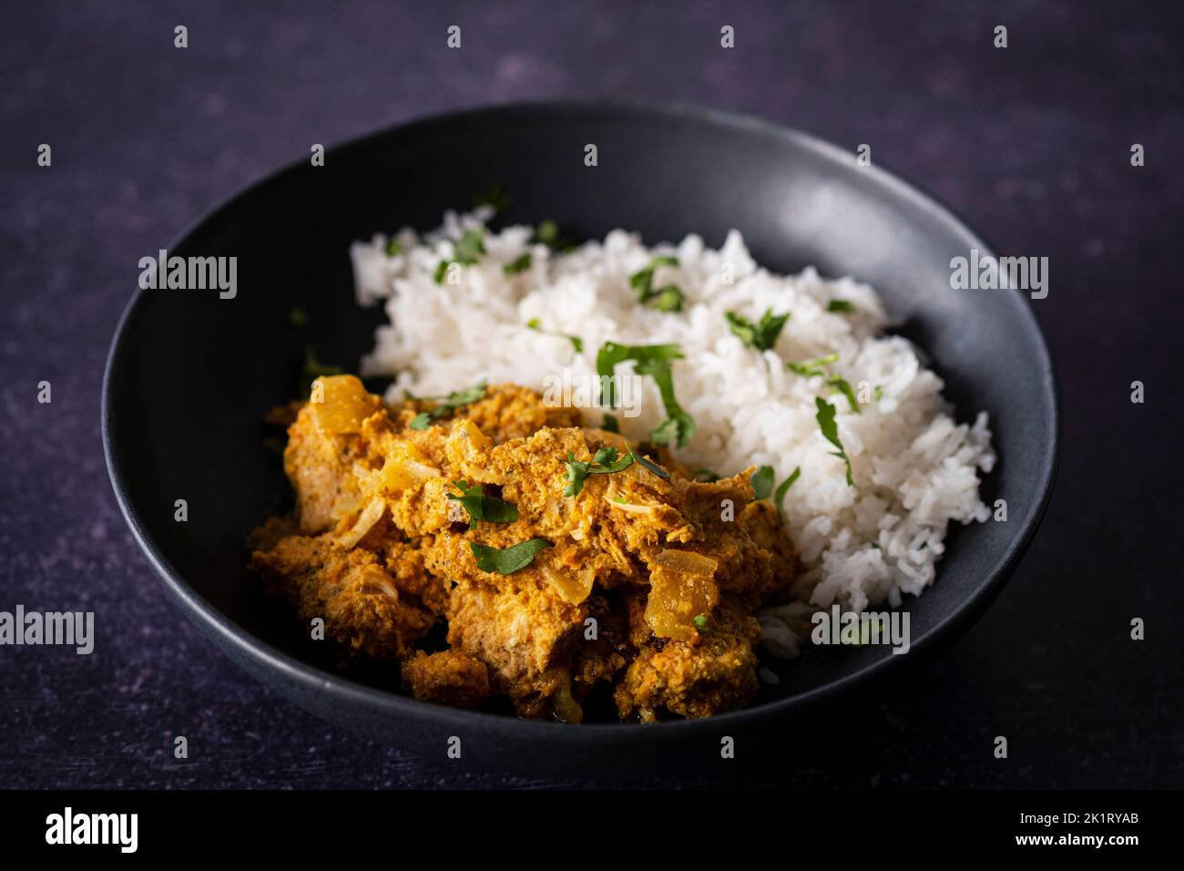Murgh masala with basmati rice Stock Photo - Alamy