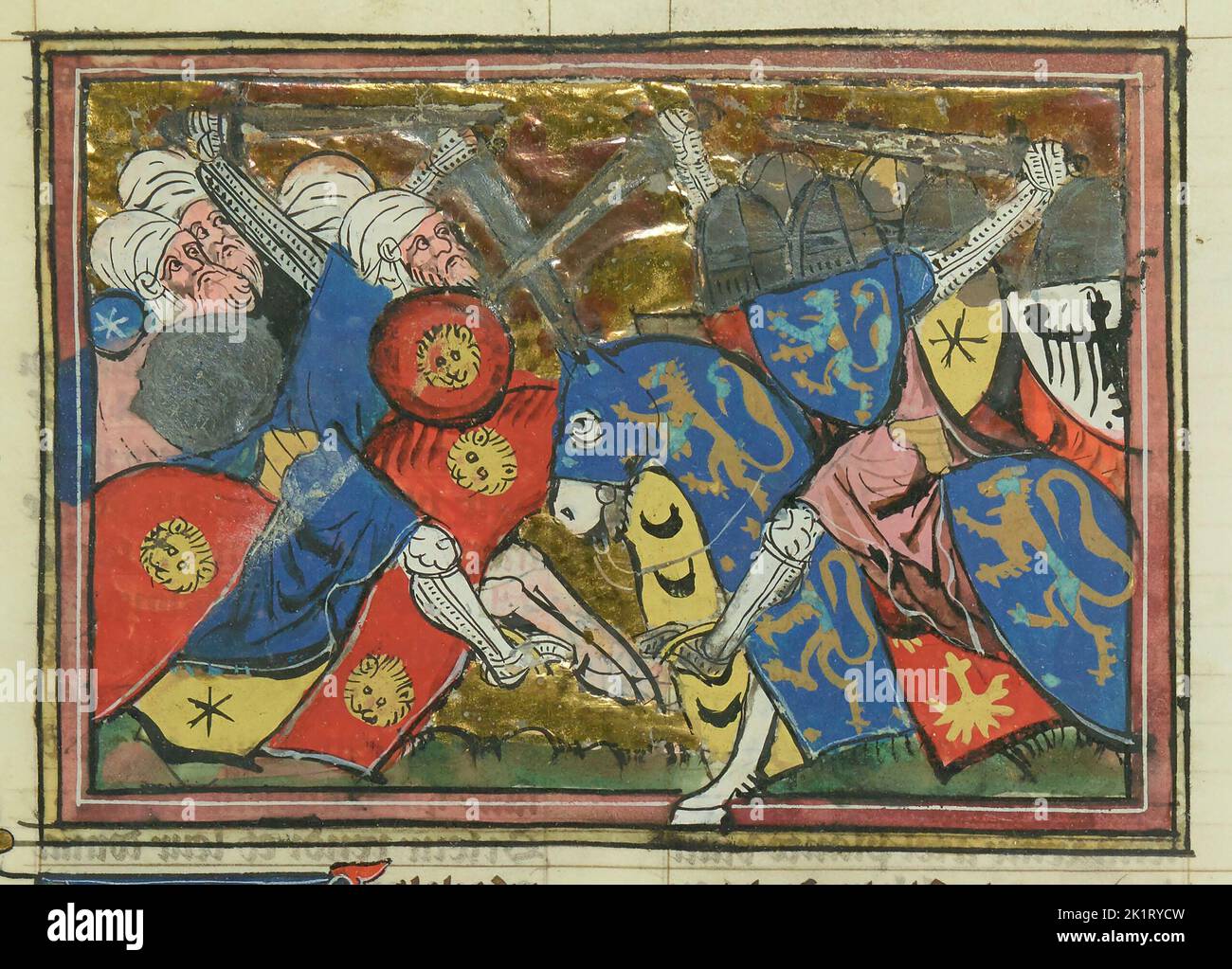 The siege of Jerusalem by Saladin, 1187 (From "Li rommans de Godefroy ...