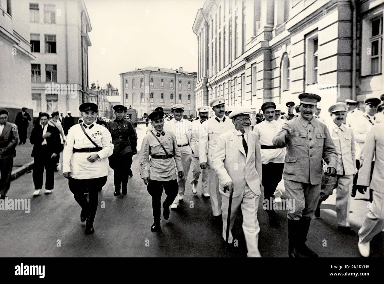 Stalin on his way to the platform of Lenin's Mausoleum on May 1, 1936 ...