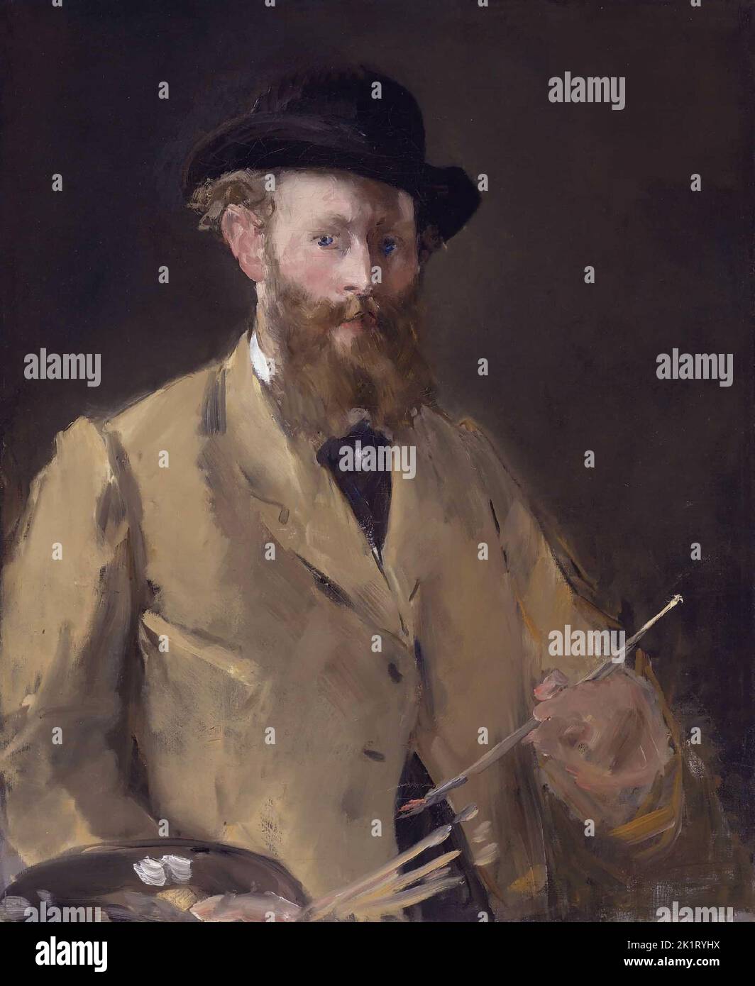 Self-Portrait with Palette. Museum: PRIVATE COLLECTION. Author: EDOUARD ...