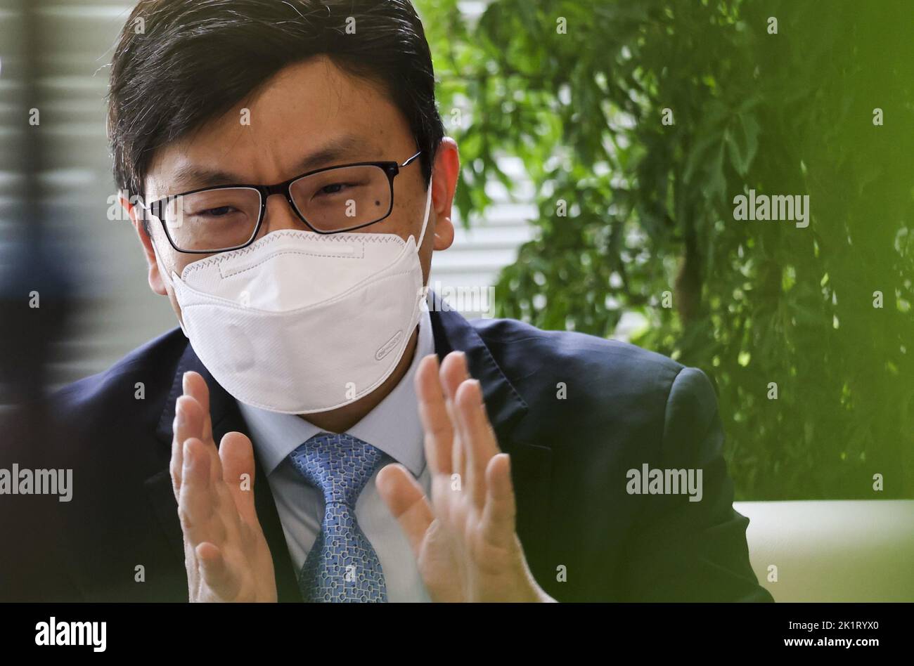 Secretary for Labour and Welfare Chris Sun Yuk-han, at his offices at ...