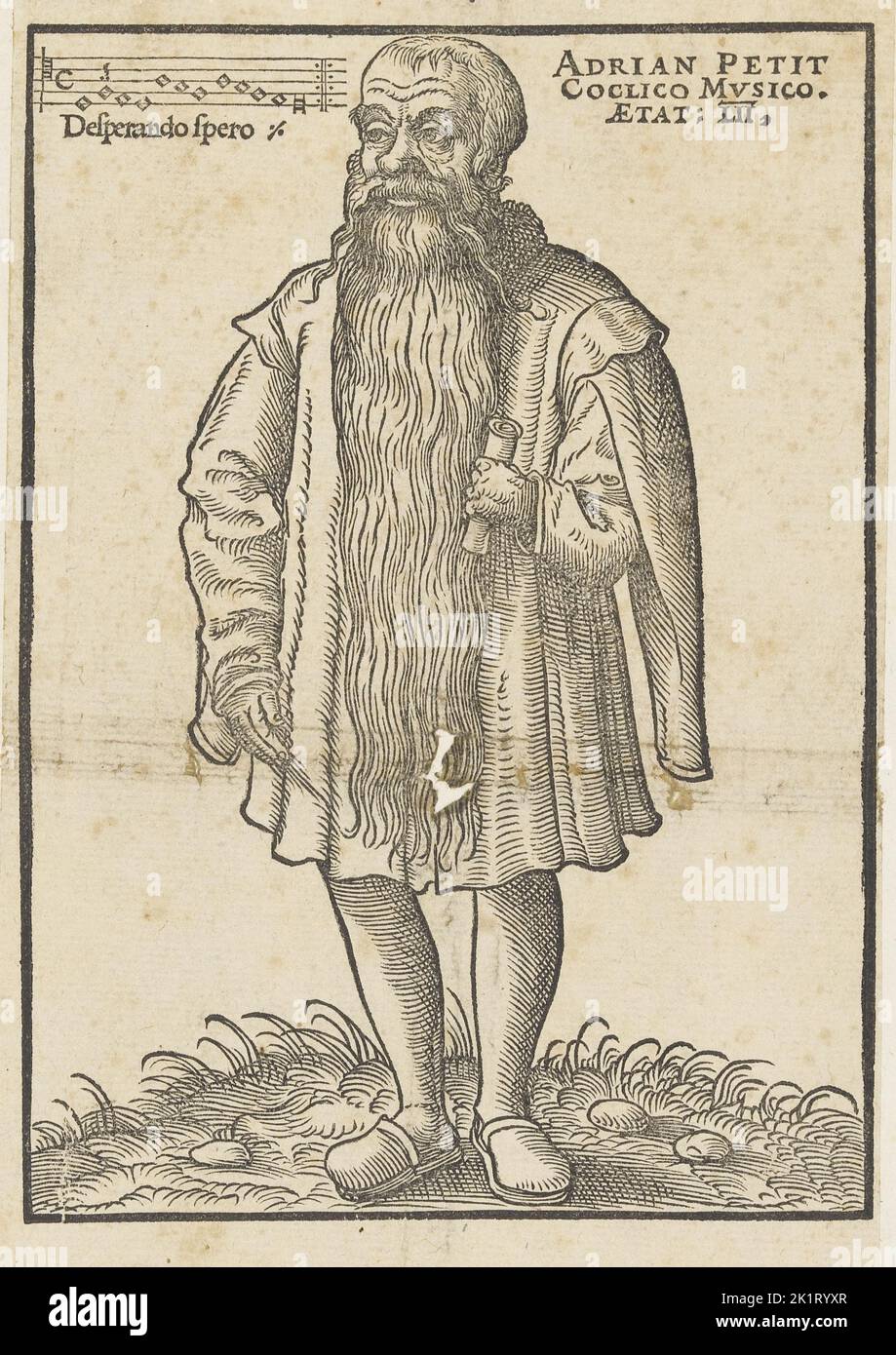 Portrait of composer and musicologist Adrianus Petit Coclico (1499-1562 ...