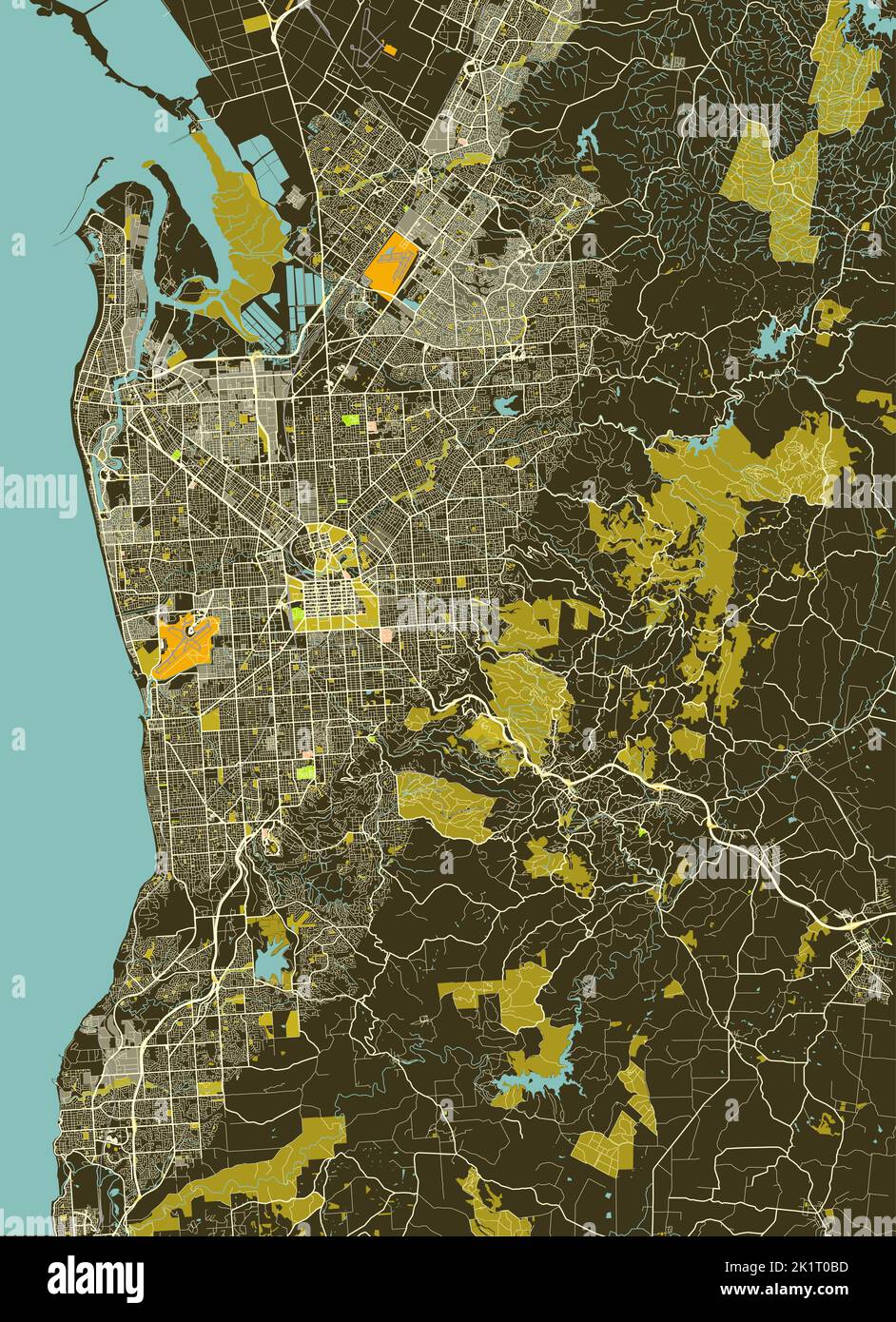 Vector editable city map Adelaide, Australia Stock Vector Image & Art ...
