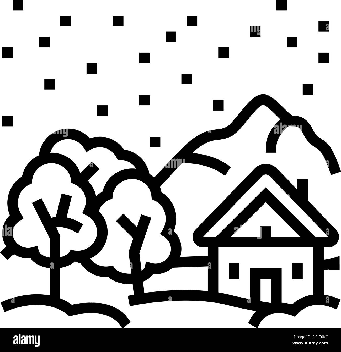 forest winter line icon vector illustration Stock Vector Image & Art ...
