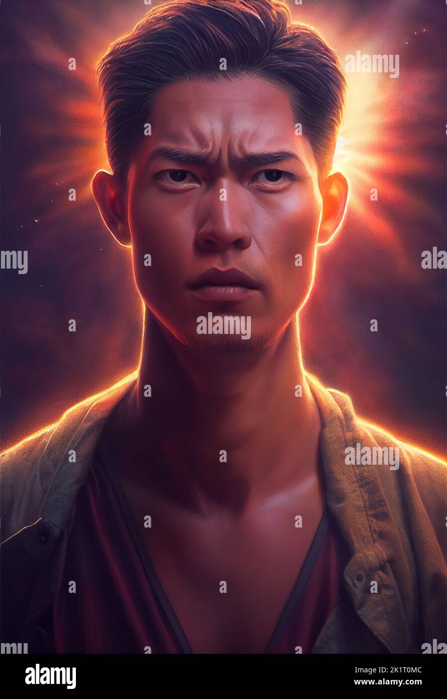 A vertical 3d Illustration of a god in light Stock Photo - Alamy