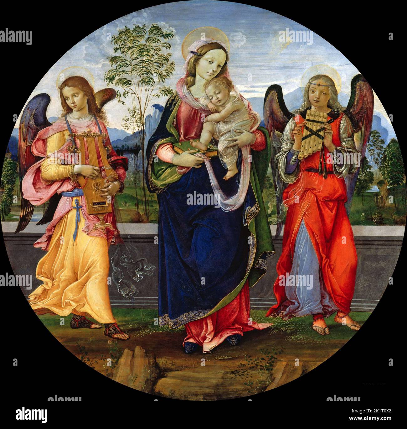 Madonna and Child with two angels playing music. Museum: Staatliche ...
