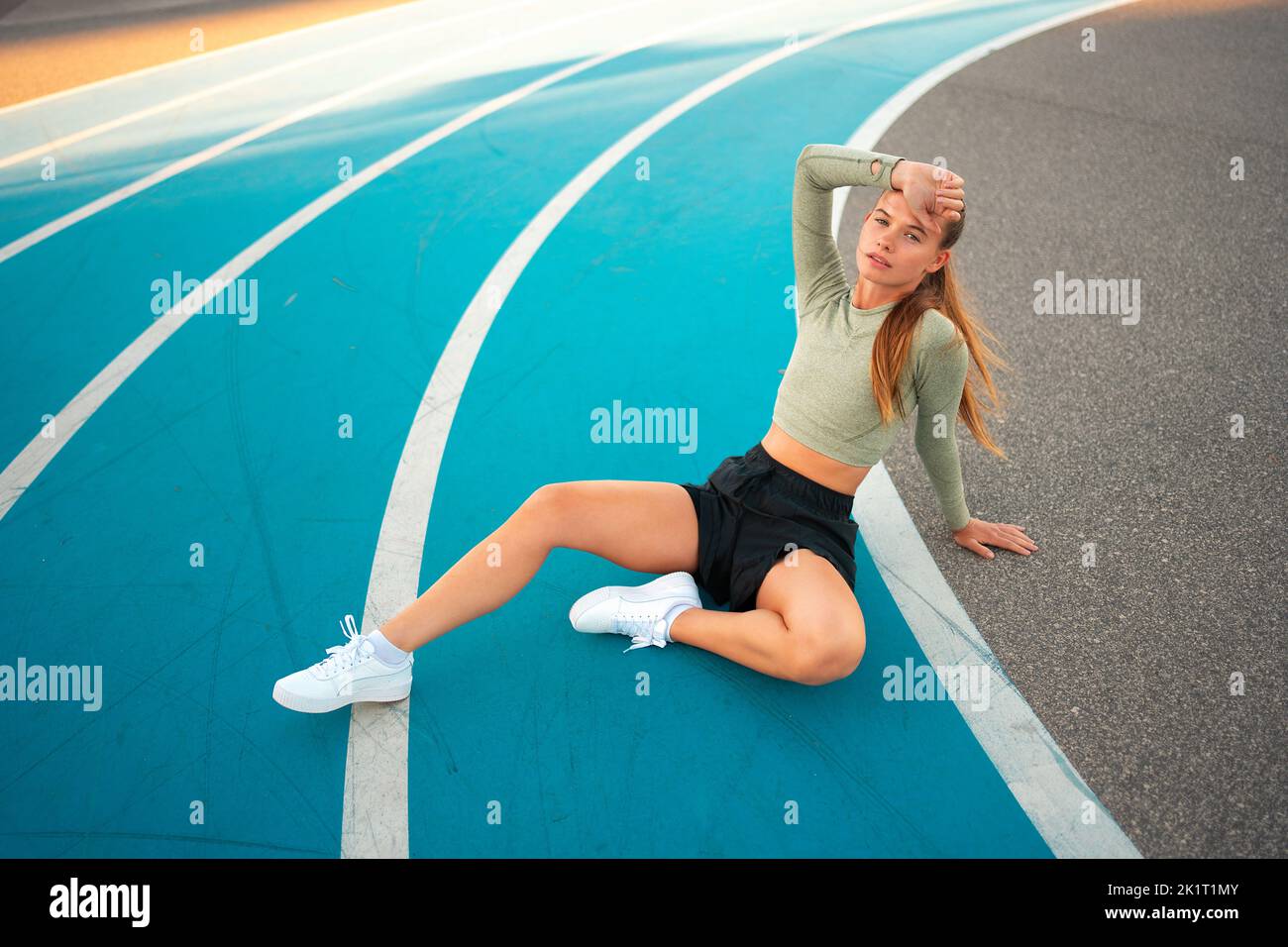 Exhausted athlete after race hi-res stock photography and images - Alamy