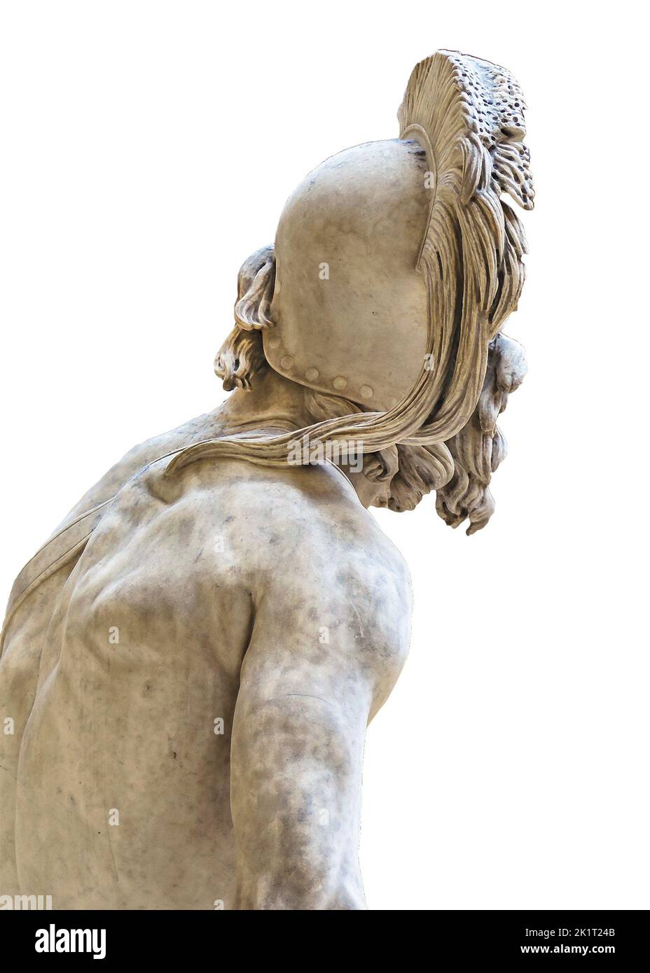 Back view warrior sculpture isolated on white background photo Stock ...