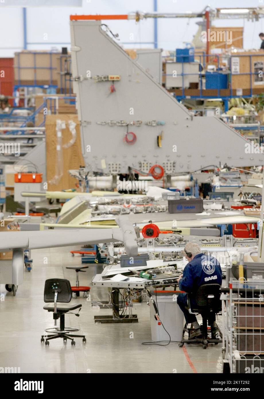 Saab in Linköping, Sweden. Production of the fighter aircraft Jas 39 ...