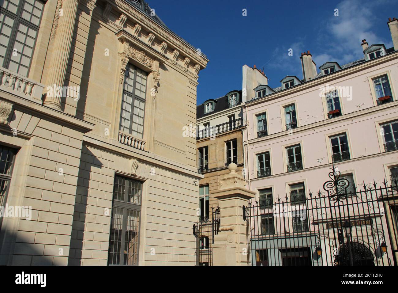 french national library (bnf richelieu) and flat buildings in paris in ...