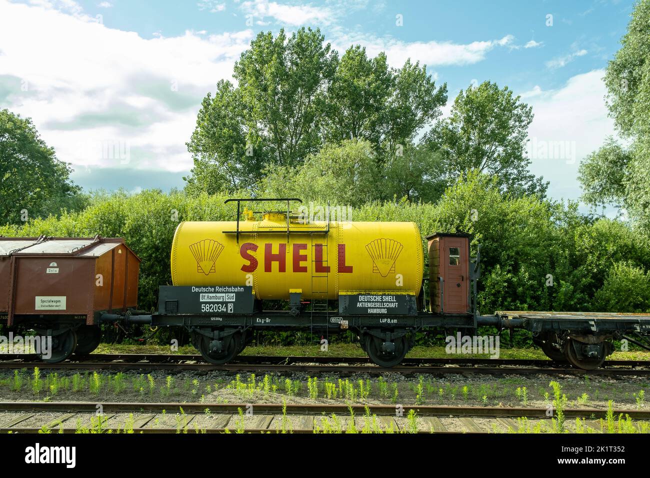 An old shell wagon in a train museum Stock Photo - Alamy