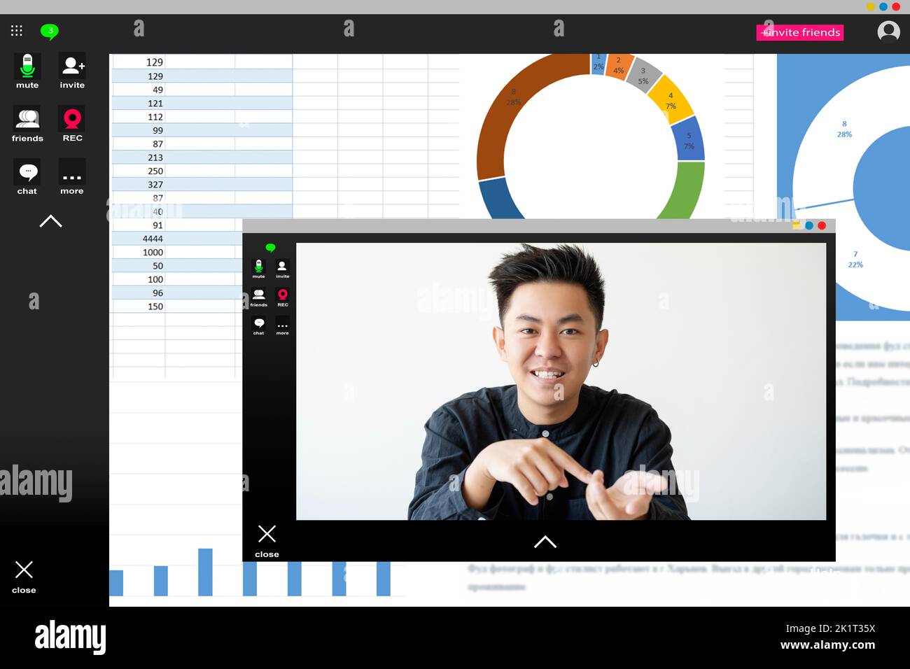 Video call. Virtual meeting. Online presentation. Remote work ...