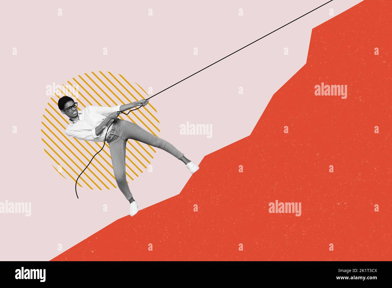 Creative poster collage of hardworking businesswoman manager leader ...