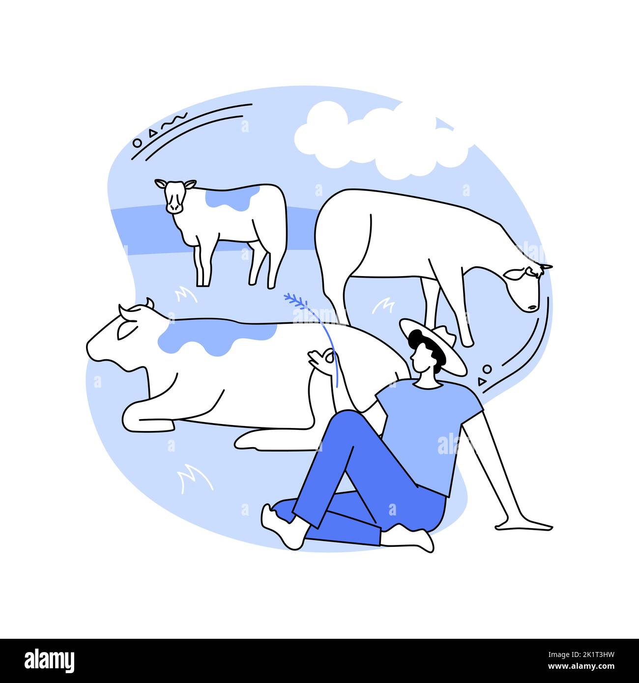 Integrating livestock and crops isolated cartoon vector illustrations ...