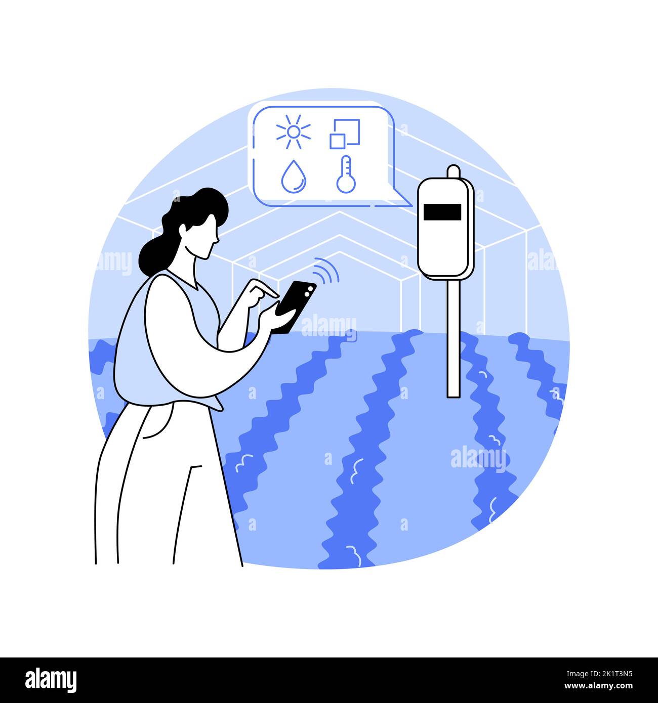 Crop monitoring isolated cartoon vector illustrations Stock Vector ...