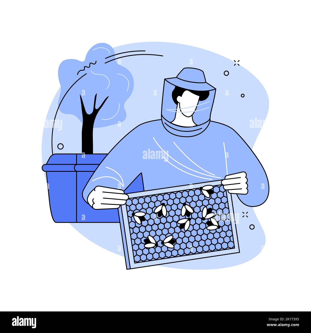 Natural beekeeping isolated cartoon vector illustrations Stock Vector ...