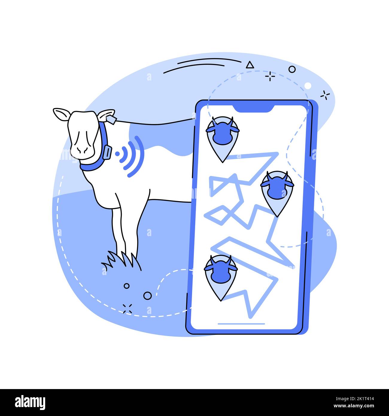 GPS tracking collars isolated cartoon vector illustrations Stock Vector ...