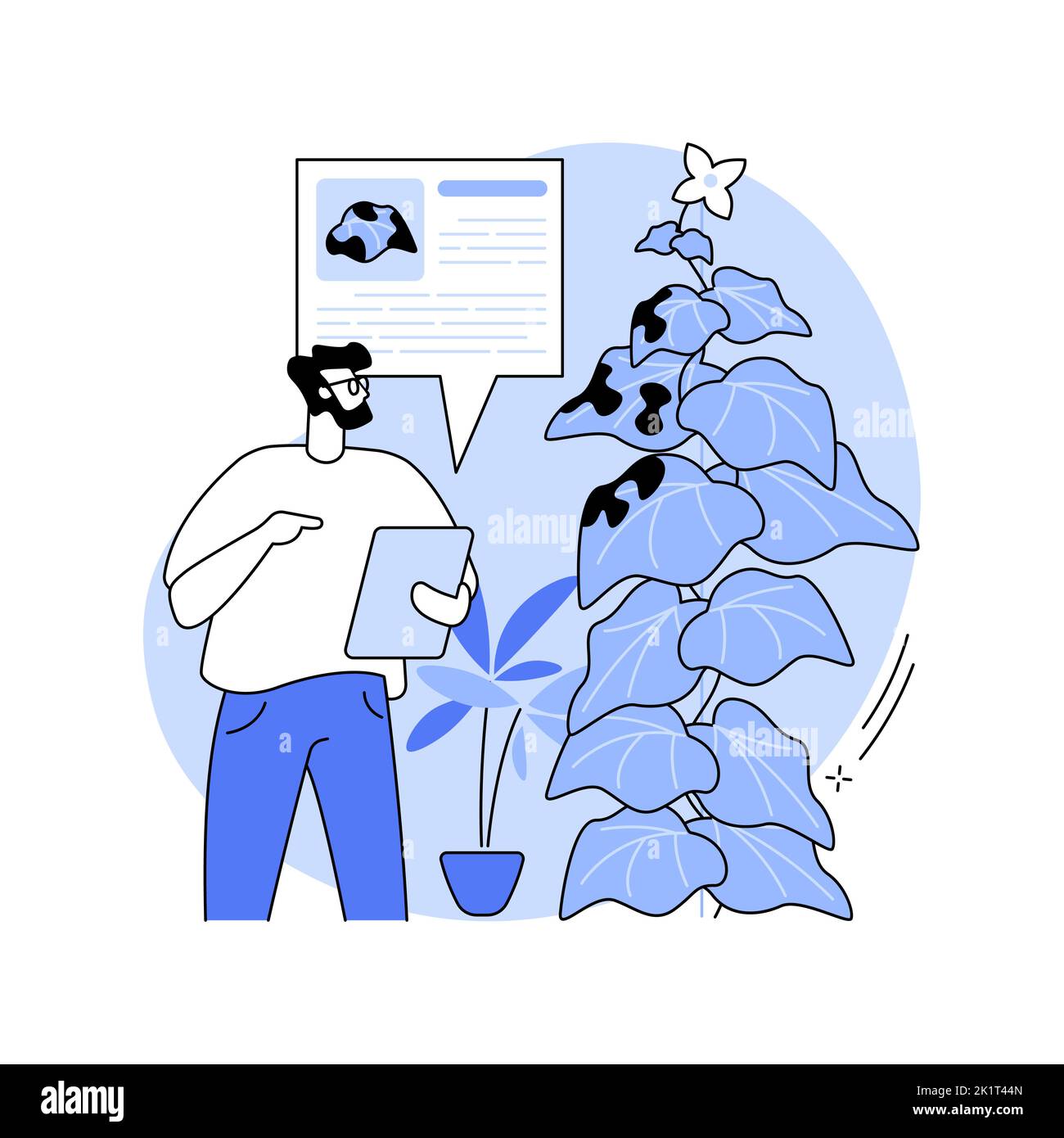 Crop diseases detection isolated cartoon vector illustrations Stock ...