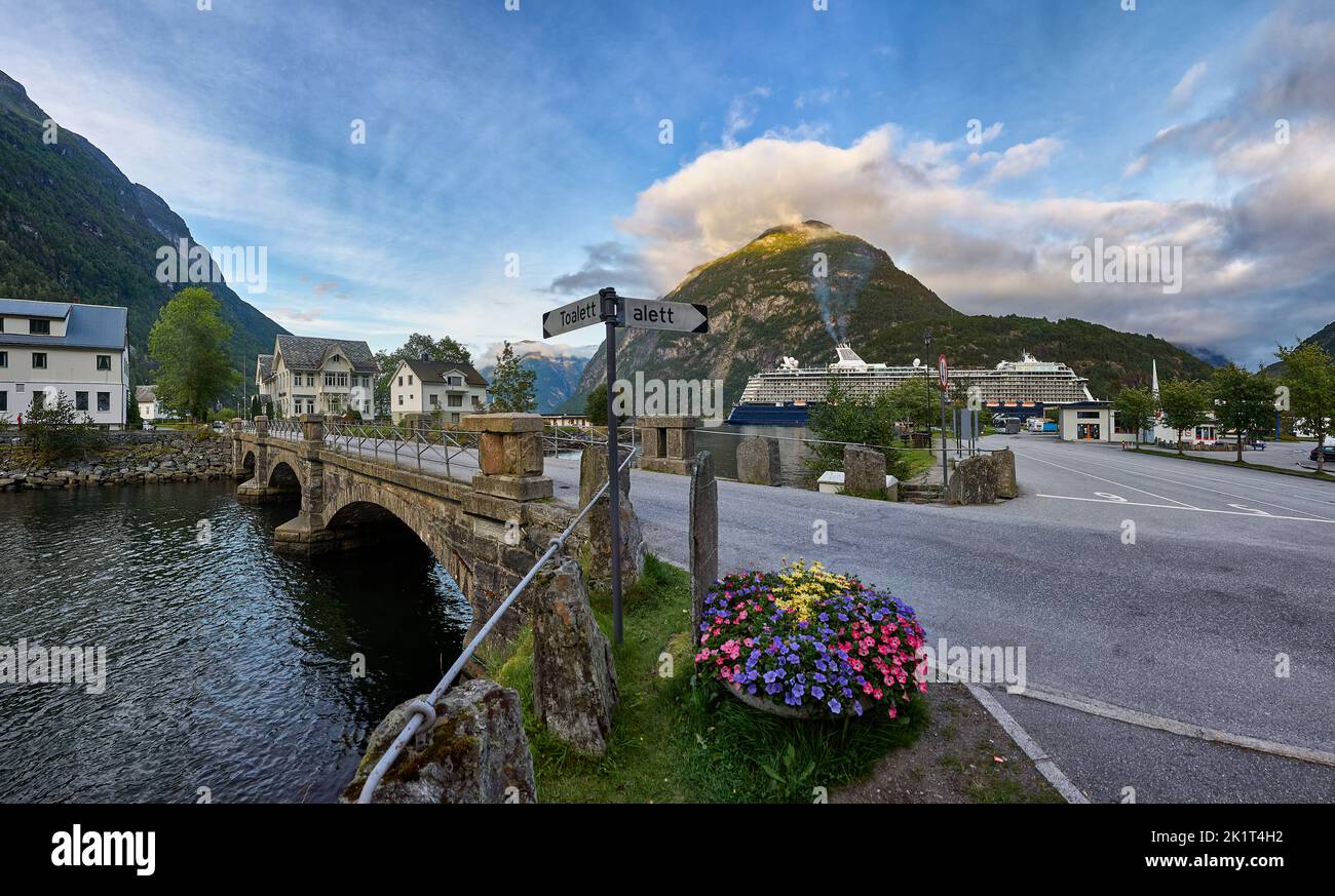 Hellesylt, Gerianger fjord, Stranda, Møre og Romsdal, Norway Stock ...