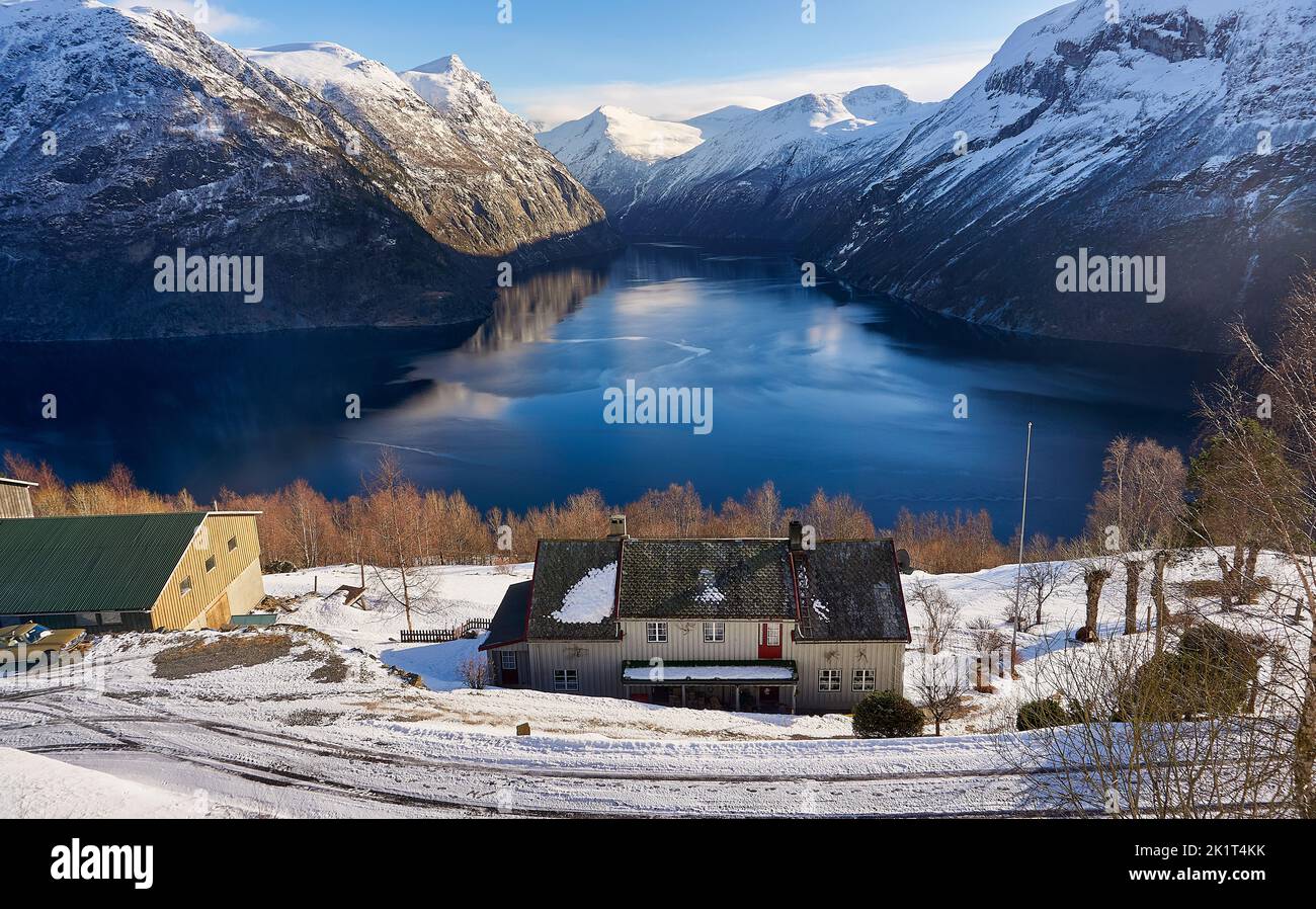 Hellesylt, Gerianger fjord, Stranda, Møre og Romsdal, Norway Stock ...