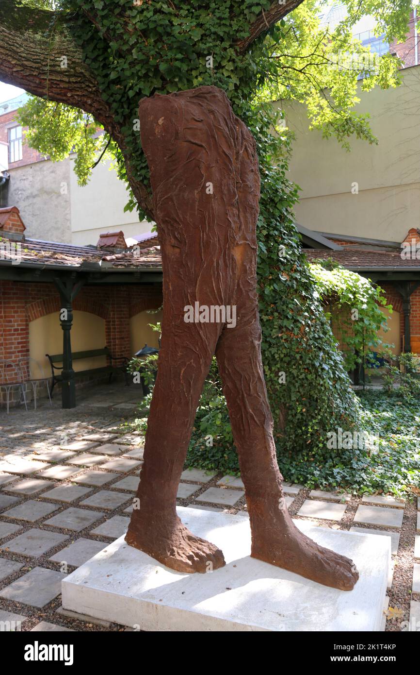 Cracow. Krakow. Poland. "Walking Figures" made of cast iron sculptures ...